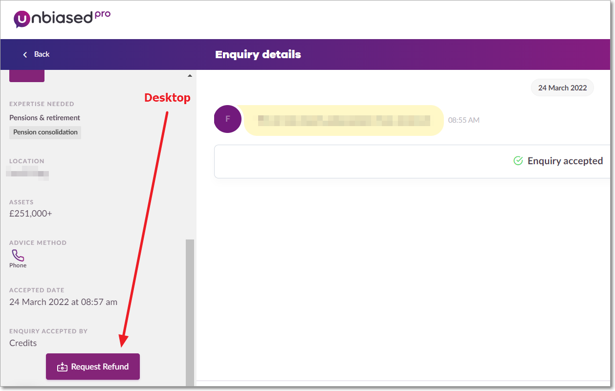 📜 Requesting & Tracking an Enquiry Refund